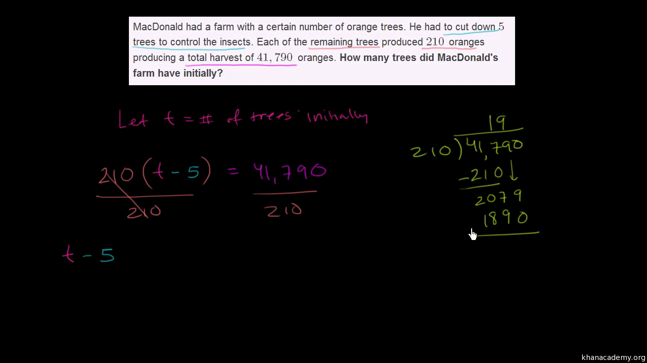  Solving Word Problems Using Equations Solving Simple Word Problems