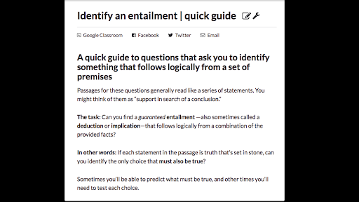 Identify an entailment | Quick guide (article) | Khan Academy