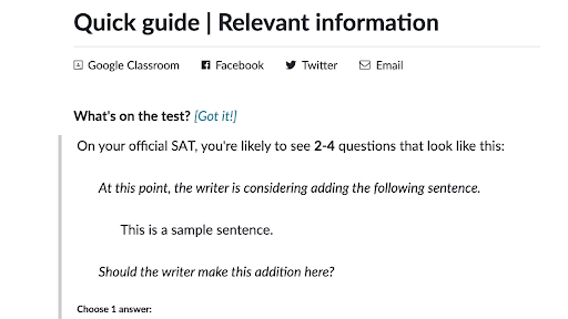 Relevant information on the SAT Writing test (article) | Khan Academy