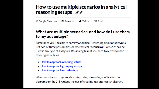 How to use multiple scenarios in analytical reasoning setups (article ...