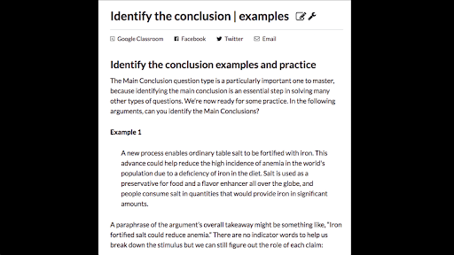 Identify The Conclusion Examples article Khan Academy