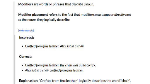 Modifier placement | Quick guide (article) | Khan Academy