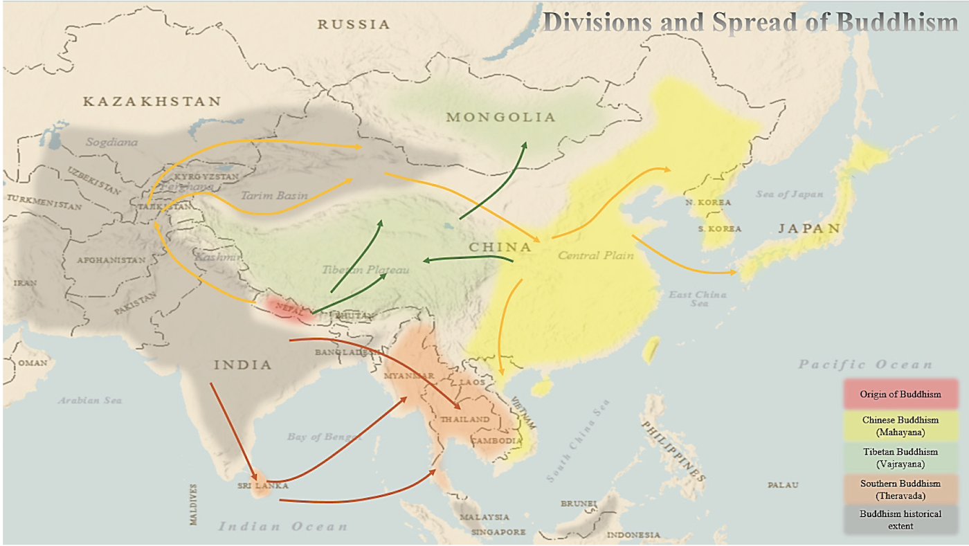 Buddhism World Map