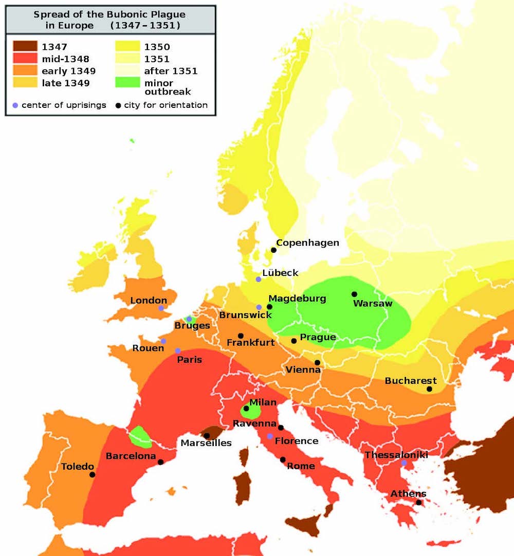 Bubonic Plague Black Death Map Pin On Classroom Ideas