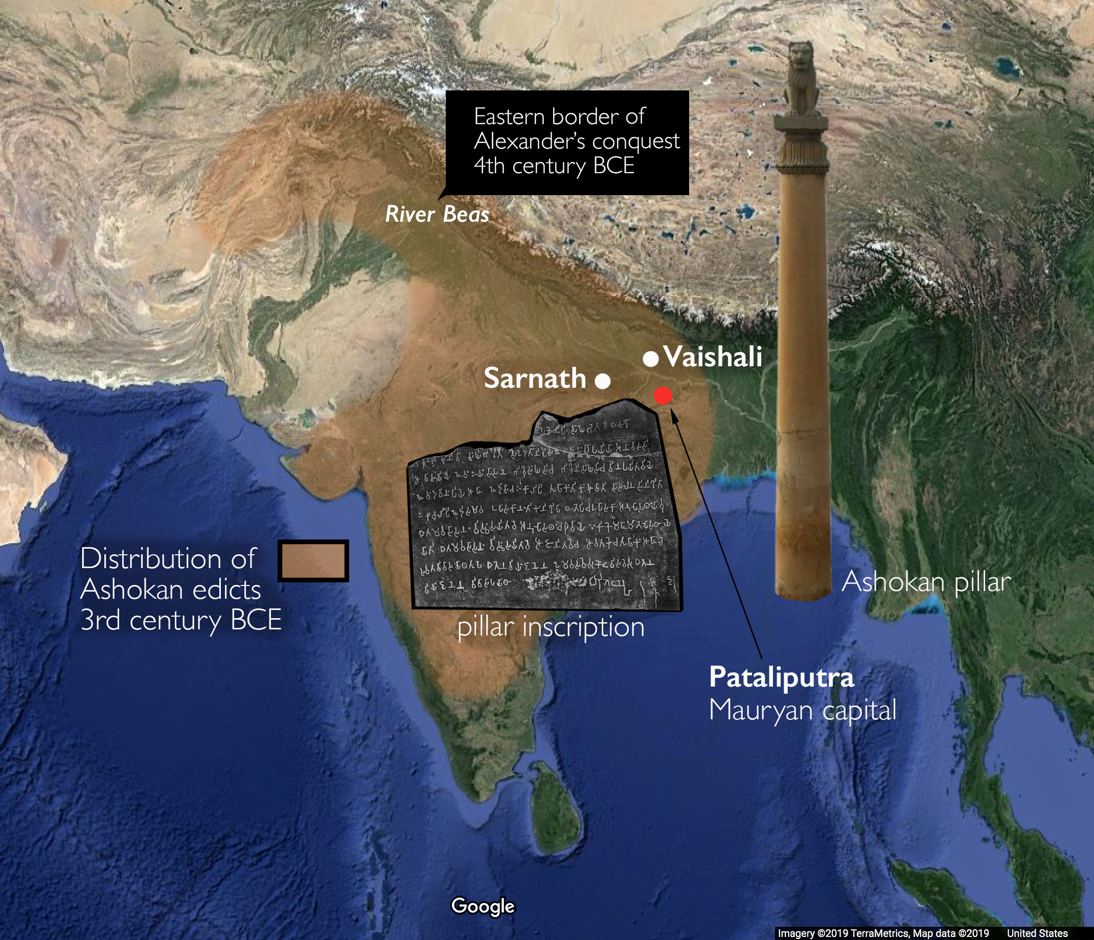 Edicts Of Ashoka Map