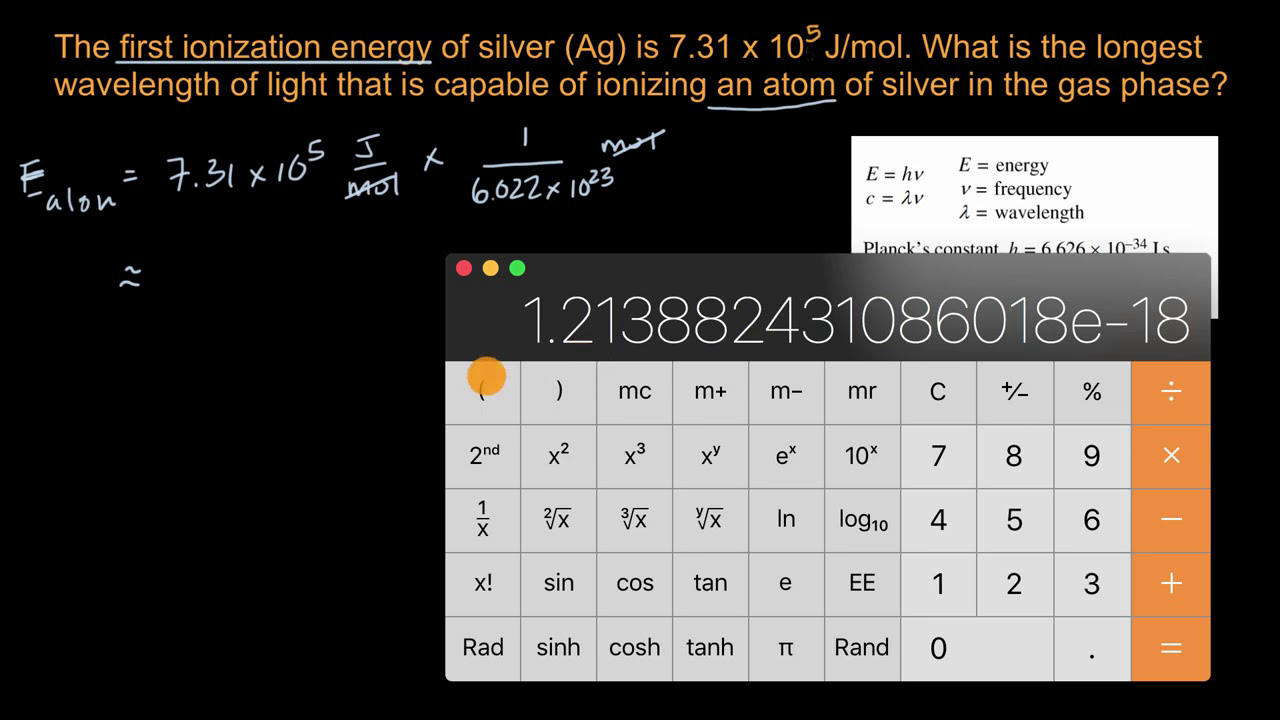 Wavelength Frequency Energy Calculator
